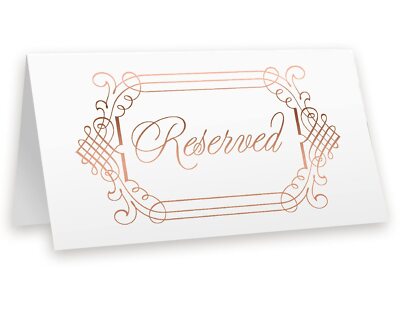 Reserved Signs for Wedding 20-Pack Reserved Table Cards Rose Gold Foil ...