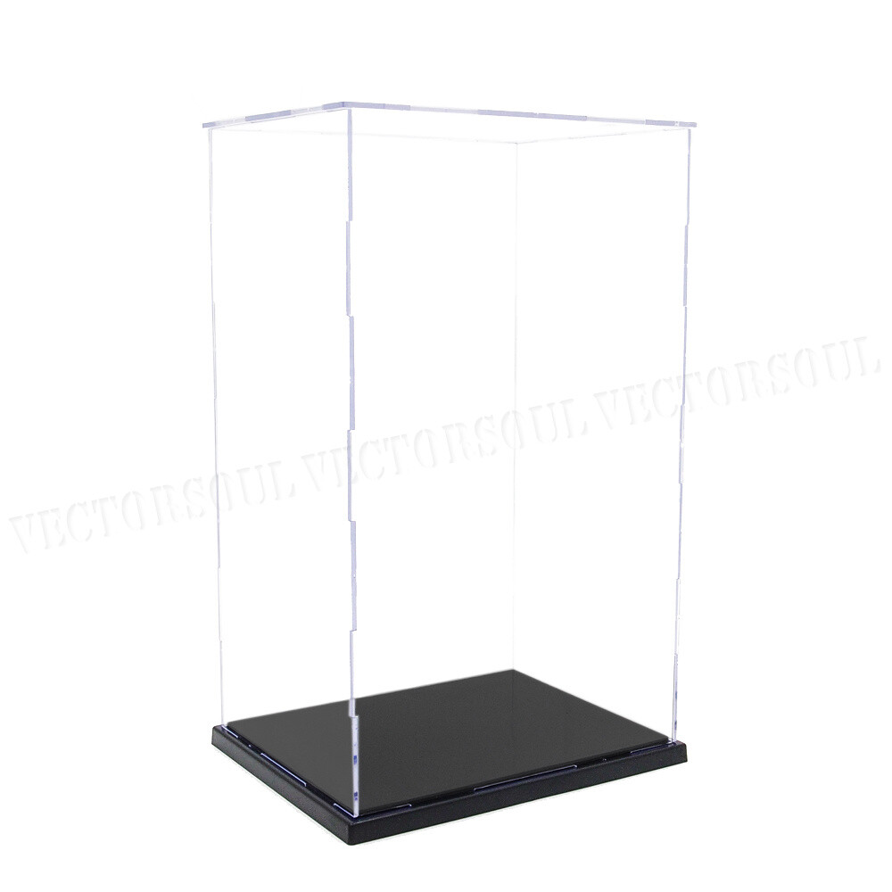 UK Perspex Acrylic Display Case 31cm H Box Plastic Base Dustproof ...