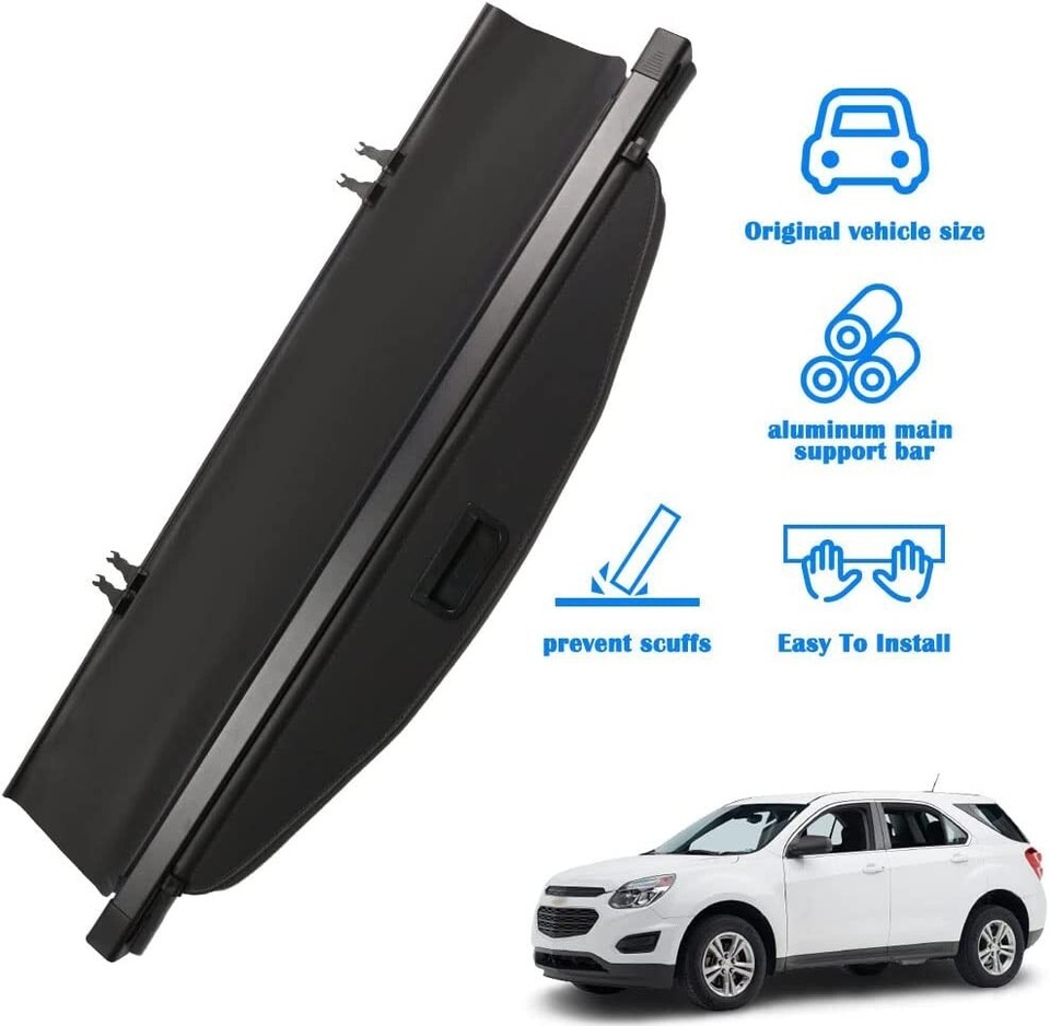 For Chevy Equinox GMC Terrian 10-17 Retractable Cargo Cover Rear Trunk ...