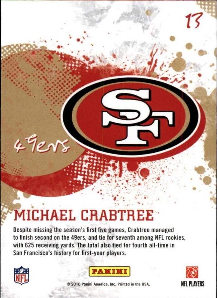 2010 Score Franchise San Francisco 49ers Football Card #13 Michael ...