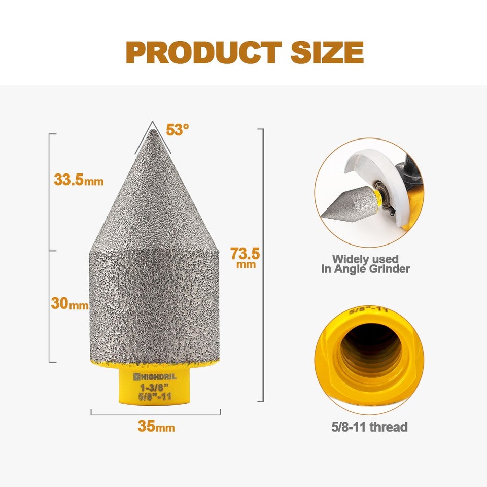 Diamond Chamfering Milling Finger Cone Bits 35/50mm porcelain Hole Saw Cutter | eBay