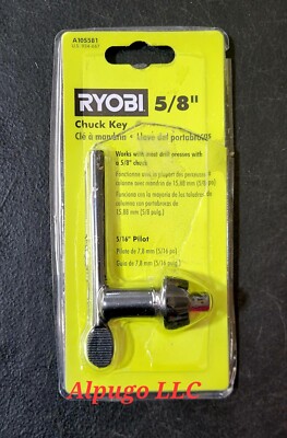 RYOBI A10S581 ~ 5/8 in. Black Metal Chuck Key with 5/16 in. Pilot ~NEW ...