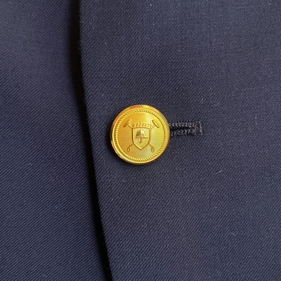 Lauren Ralph Lauren Blazer Jacket Men 44R Navy Single Breasted Gold ...