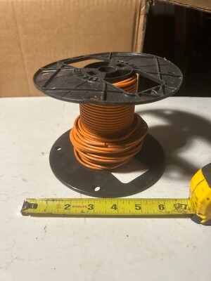 INCOMPLETE spool orange electrical wire cable -plastic spool holder ...