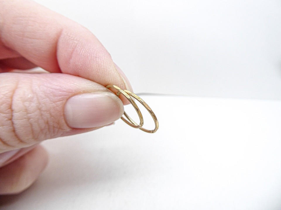 9ct Gold Hinged Sleeper Earrings 14mm Pattern Yellow Gold with gift box ...