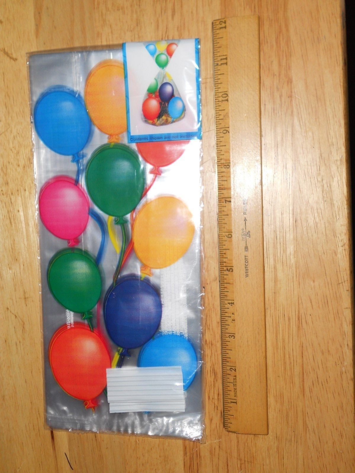 Balloon Design Birthday or ANY OCCASION 11" T Cellophane Loot Party ...