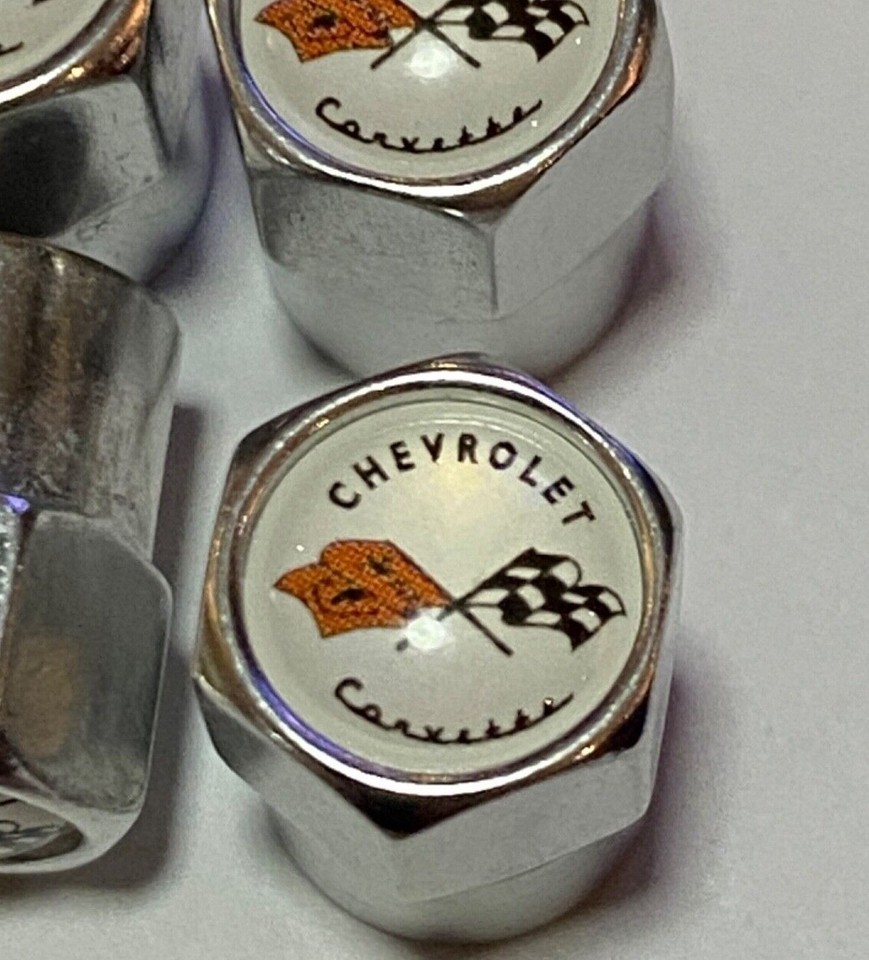 Corvette Valve Stem caps Rally wheels hub trim center spinners rims ...