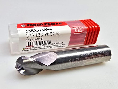 Data Flute 1/2" x 1/2 x 5/8 x 2-1/2 Ball Nose Solid Carbide End Mill SSBNST30500 | eBay