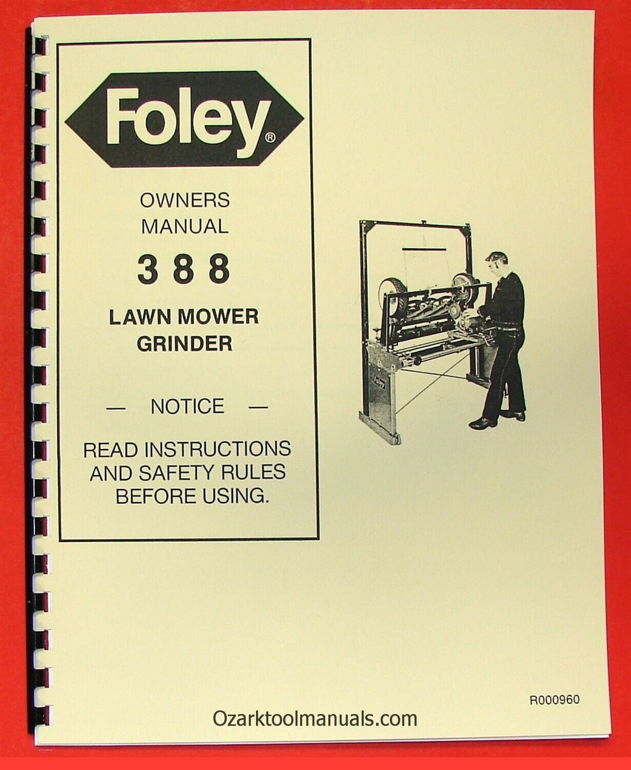 FOLEY 388 Lawn Mower Blade Grinder Sharpener Owners Operators Parts ...