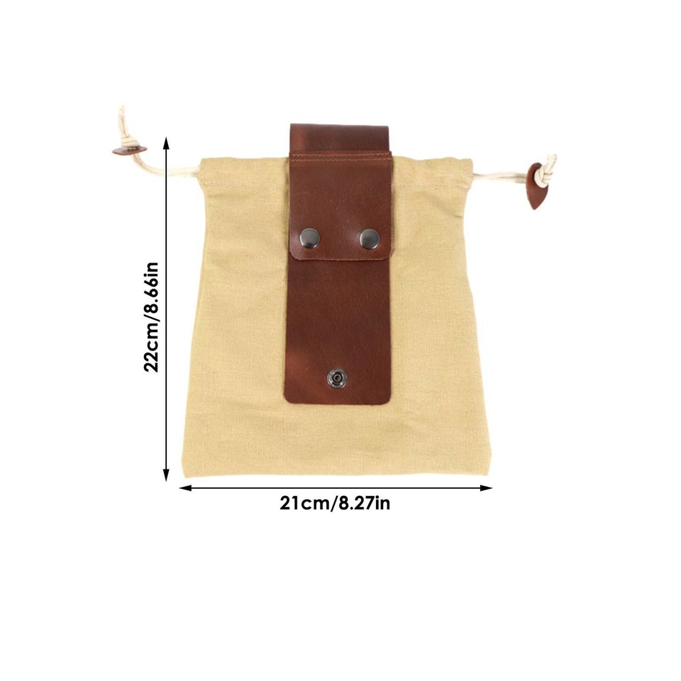 Bushcraft Leather and Canvas Pouch Bag Drawstring Foraging Tool Heavy ...
