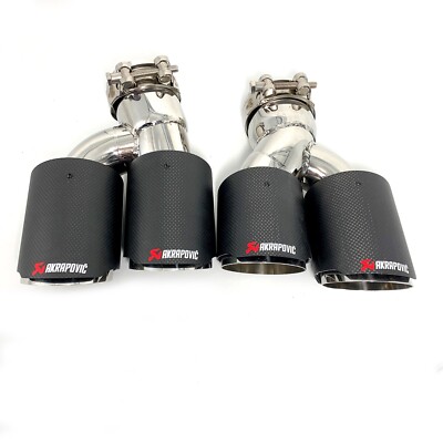 1 Pair Akrapovic Dual Exhaust Tip Carbon Tailpipe For BMW 525i 528i ...