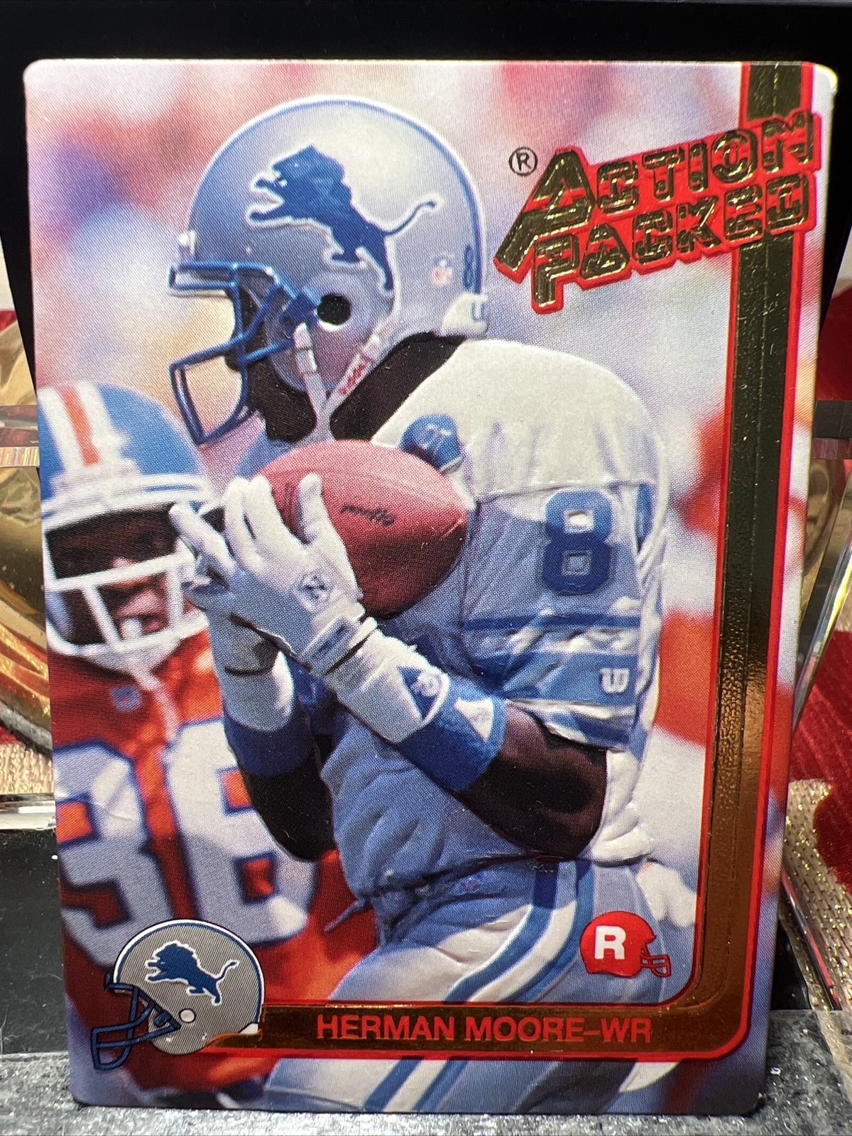 1991 Action Packed Herman Moore #1 Rookie Football Card RC Detroit ...
