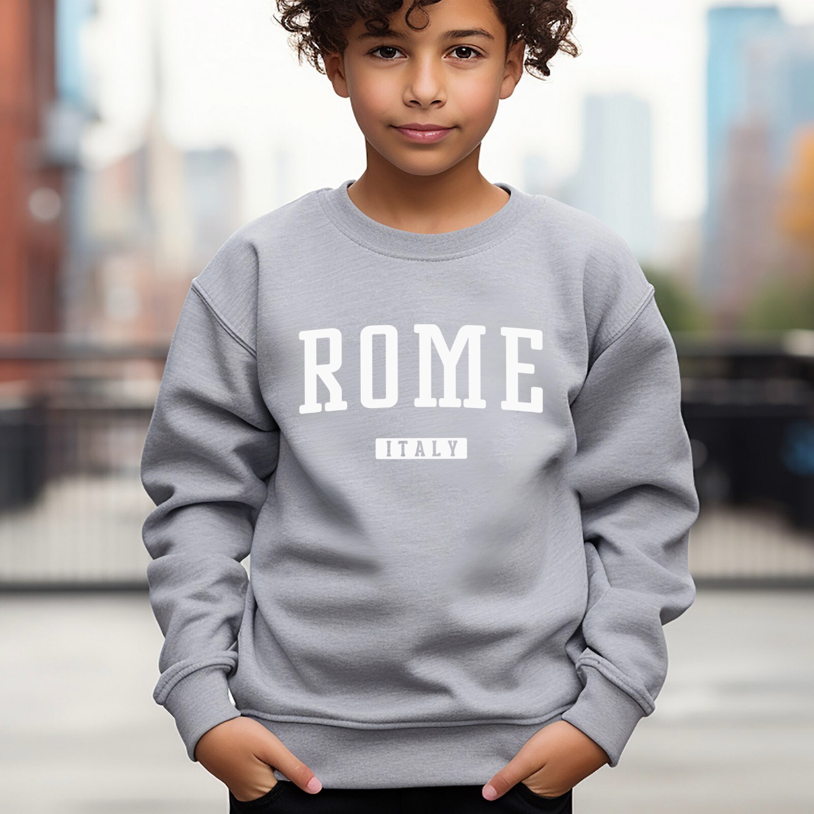 Rome Kids Sweatshirt | Rome Italy Youth Crewneck Sweatshirt | Italian ...