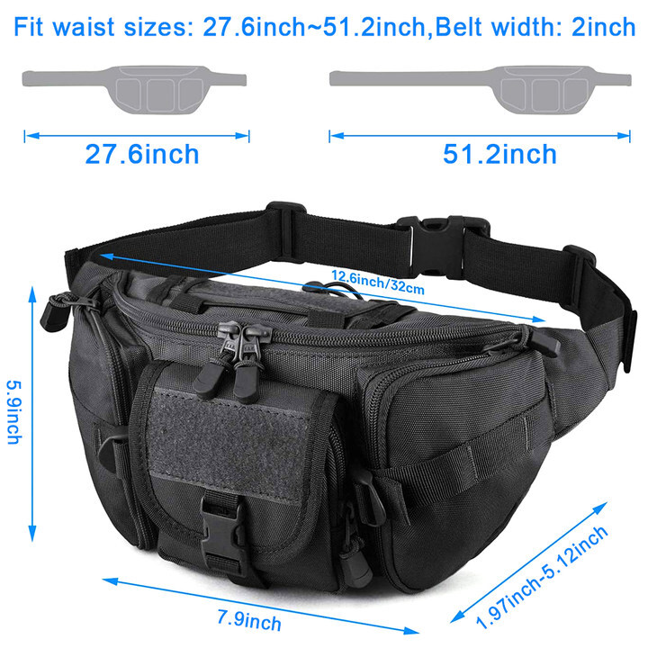 US Tactical Concealed Carry Pistol Fanny Pack Holster Waist Pack Bag ...