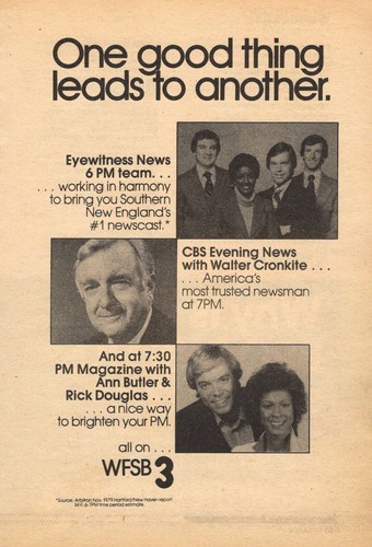 1980 TV AD~ANN BUTLER~RICK DOUGLAS~PM MAGAZINE~WFSB NEW ENGLAND NEWS | eBay