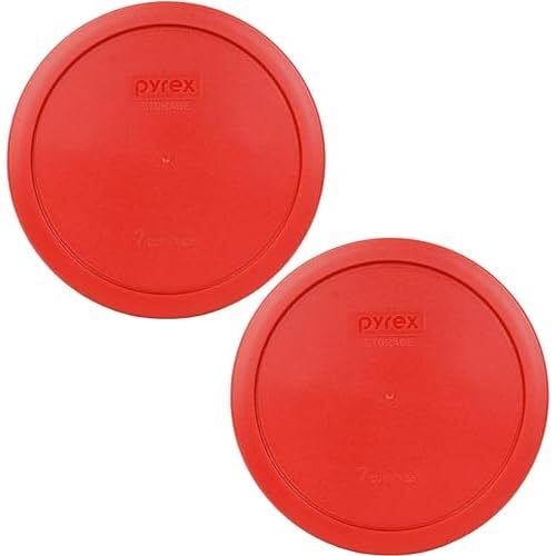 Pyrex 7402-PC Red Round Storage Replacement Lid Cover fits 6 & 7 Cup 7 ...