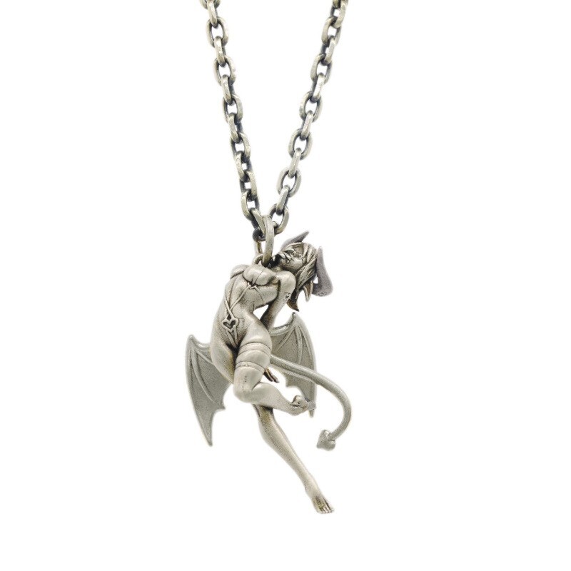 Stainless Steel Devil Angel Necklace Pendant Jewelry Fashion Chain | eBay