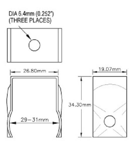 Mounting Bracket BR1 for round or square turn signal flashers, U-Shaped ...