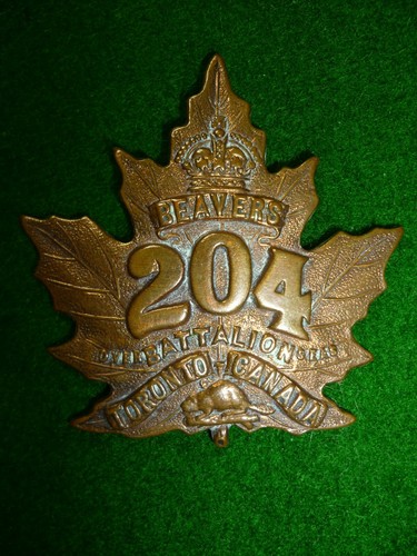 204th Battalion (Toronto Beavers) Cap Badge, CEF WW1, Canadian | eBay