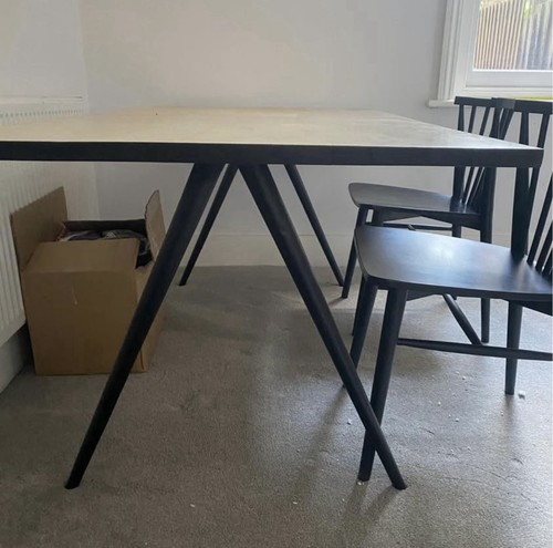 Swoon Mango Wood Dining Table and 4 Dining Chairs Set Solid Wood | eBay UK