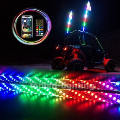 3ft LED Whip APP Controlled Antenas De LED Quick Release Whip Light for ...