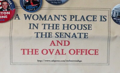 Hillary Clinton Woman's Place Tote / bag + 7 Hillary buttons 2016 | eBay