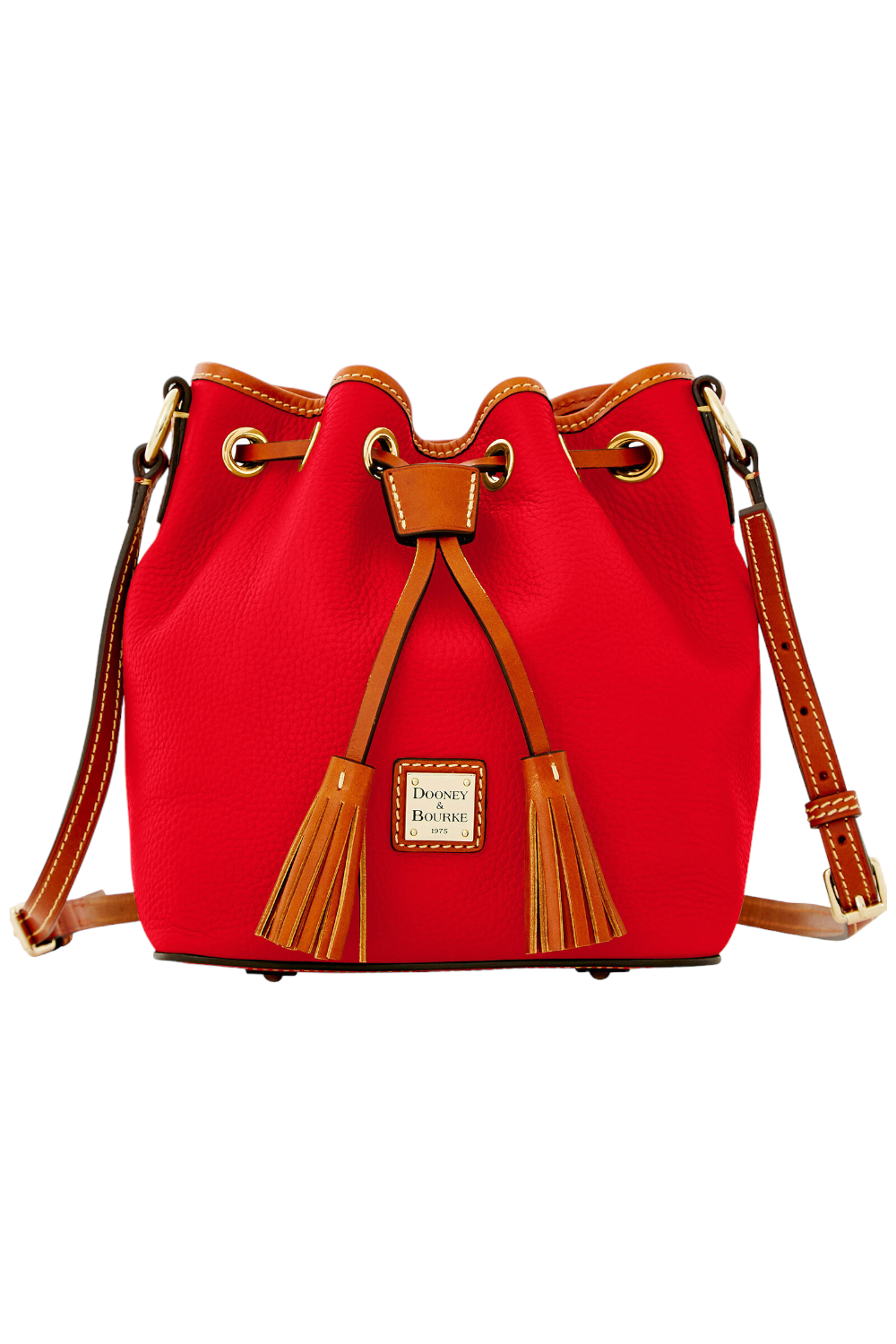 Dooney & Bourke Pebble Leather Kendall Drawstring Bag Red | eBay