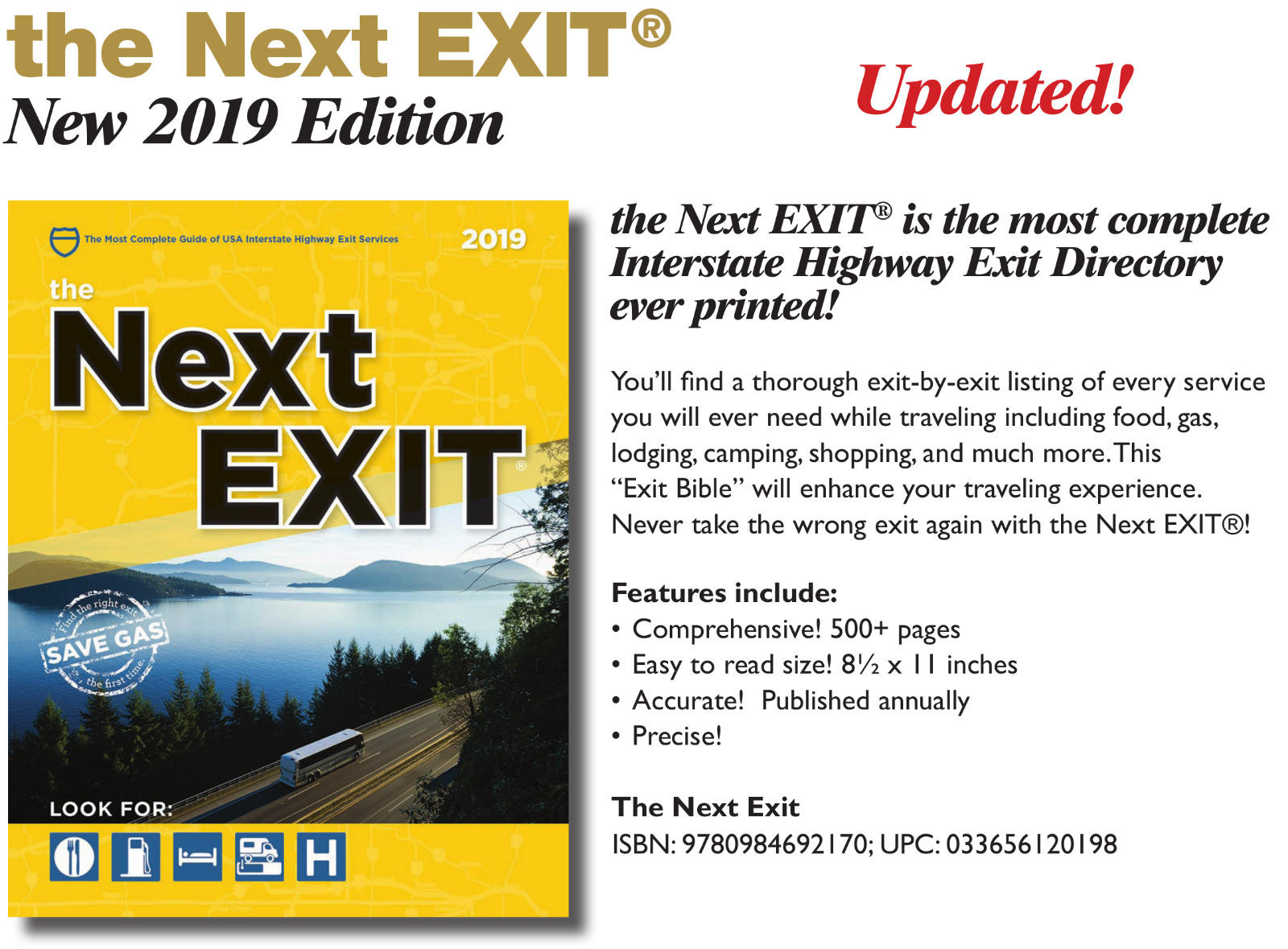 The Next EXIT Interstate Highway Guide 2019 Edition (K) 9780984692170| eBay