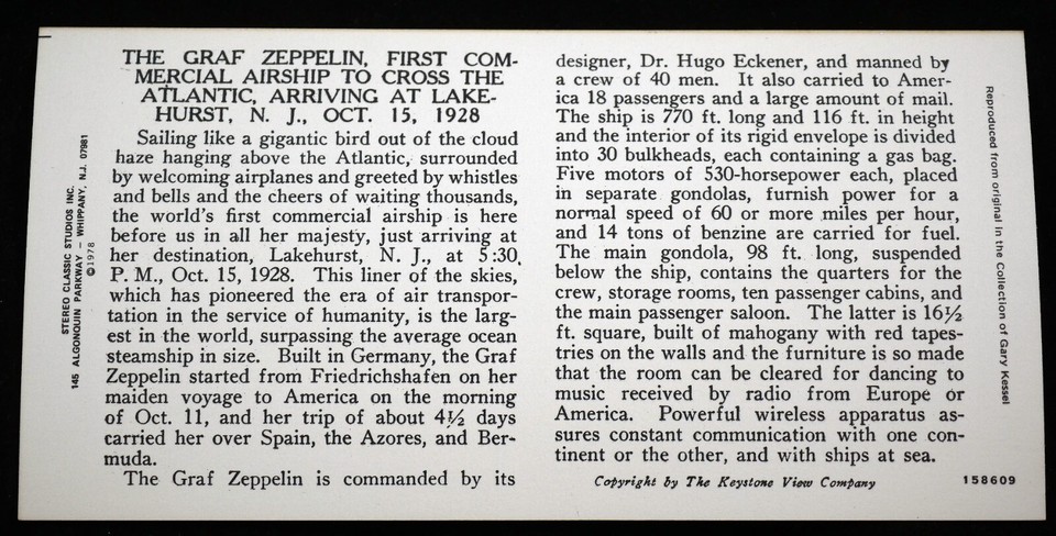 Keystone Stereoview (reproduction) - The Graf ZEPPELIN Lake Hurst NJ | eBay