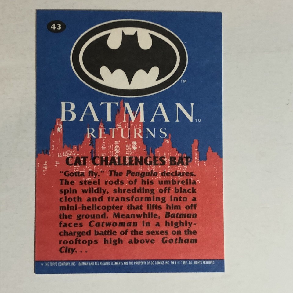 Batman Returns Vintage Trading Card #43 Michael Keaton Michelle Pfiefer ...