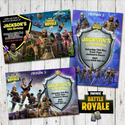 'YOU PRINT' Digital FORTNITE Birthday Invitations Invites Party Photo ...