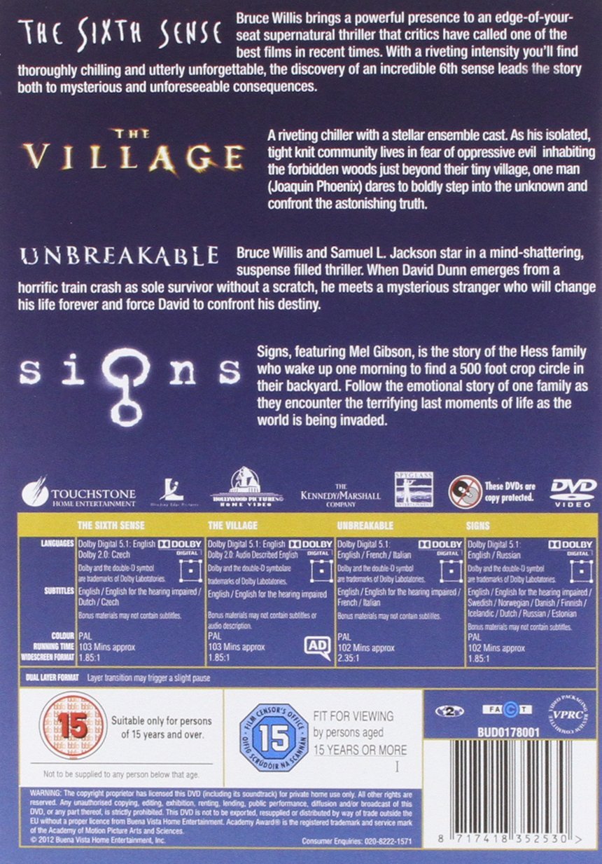 M. Night Shyamalan Box Set (Sixth Sense The Village Unbreakable Signs ...