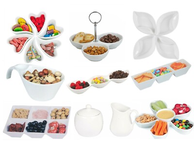 Assorted Snack Dish Porcelain Ceramic Serving Tray Dip Bowl Appetizer ...