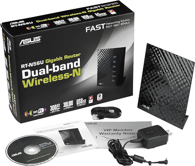 Asus RT-N56U Dual Band Wireless N600 Gigabit Router WiFi WAN 2.4 5 GHz ...
