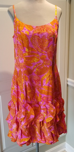 Vtg Gillian Wms 8 Silk Sleeveless Cocktail Dress Jacquered Lined Tiered ...