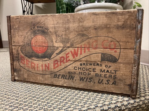 Vintage Wooden Beer Crate Berlin Brewing Co Wisconsin Wood Box Fox ...