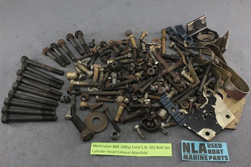 MerCruiser 888 188hp Ford 5.0L 302 Bolt Set Cylinder Head Exhaust ...