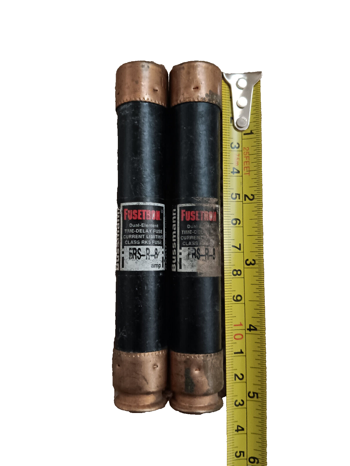 Fuses Bussmann Fusetron FRS-R-8 Dual-Element Time-Delay 8 Amp 600 VAC ...