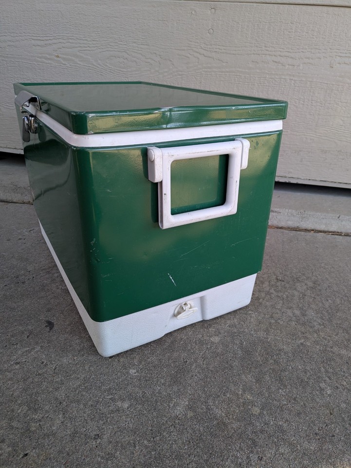Vintage 1984 Coleman Green Metal Ice Chest Cooler Box F47 | eBay
