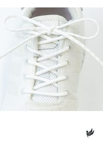 [Caterpy] MAGIC LACE Shoelaces Silk White 105cm Shoelaces Elastic Laces ...