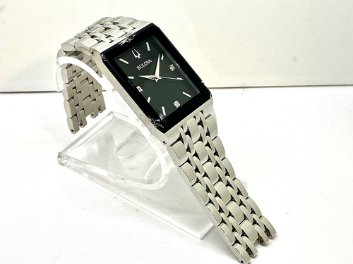 Bulova 96D145 Men's Watch Quadra Modern Quartz Diamonds BROKEN FOR ...