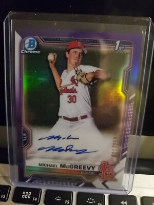 Michael McGreevy 111/250 Autograph Rookie 2021 Bowman Chrome Purple ...