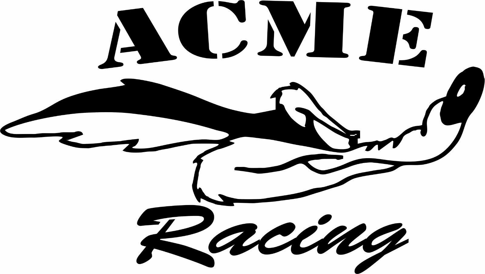 Wile E. Coyote ACME Racing x2 funny Vinyl Decal Sticker Car Truck ...