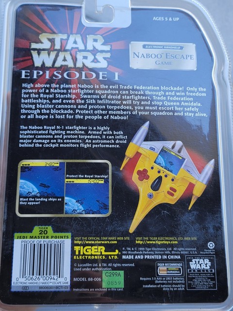 Star Wars Episode 1 Naboo Escape Handheld Electronic Game Tiger LCD for ...