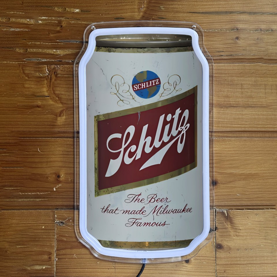 Schlitz Beer Can LED Neon Sign Christmas Gift 12"x7" For Bar Store Club ...