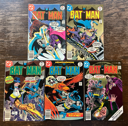 BATMAN 285 286 287 288 290 LOT Jim Aparo Joker Mike Grell Penguin ...