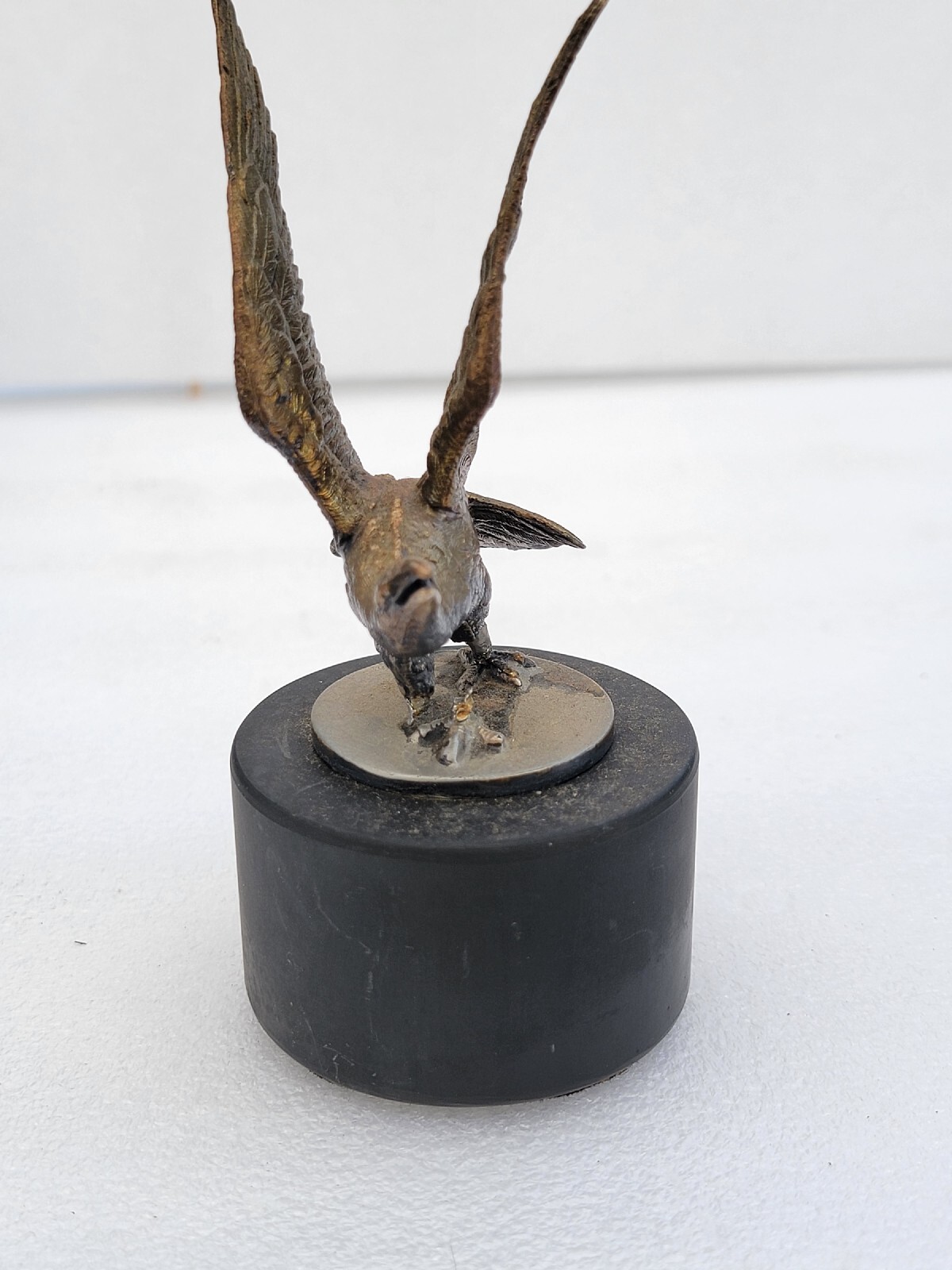 Bronze Pewter American Bald Eagle Bird Talon Wings Flight Miniature Art ...