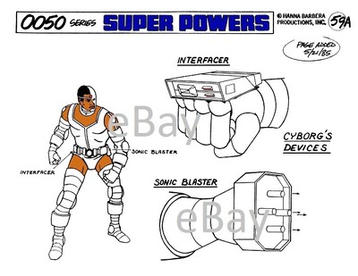 Super Powers CYBORG DEVICES MODEL SHEET PRINT Hanna Barbera | eBay