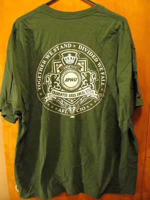 AMERICAN POSTAL Workers UNION Charlotte NC "United We Stand" T Shirt ...