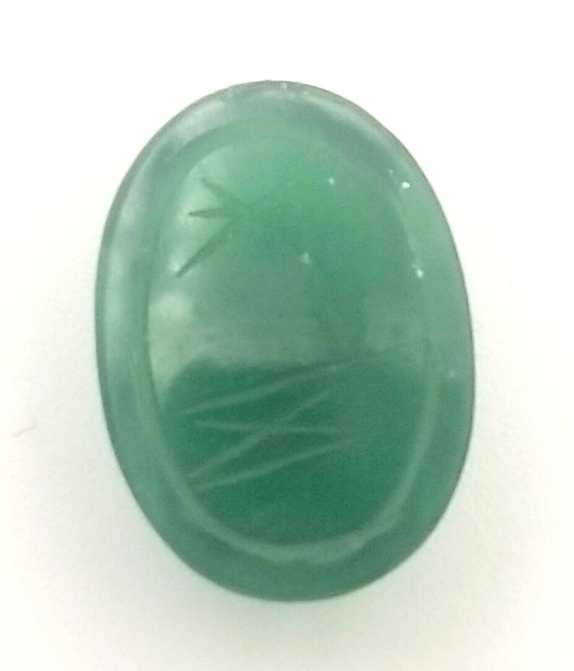 NOS Antique Vintage Green Onyx Oval Scarab Stone 14 mm x 9.5 mm #K25 | eBay